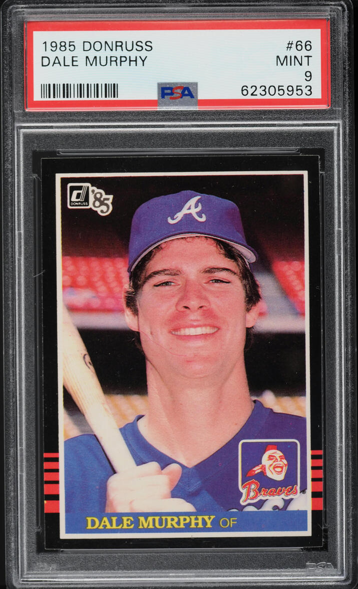 1985 Donruss Dale Murphy #66 PSA 9 MINT on Fanatics Collect