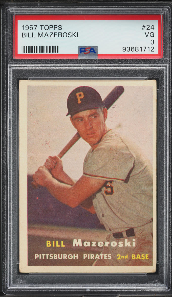 1957 Topps Bill Mazeroski ROOKIE #24 PSA 3 VG on Fanatics Collect