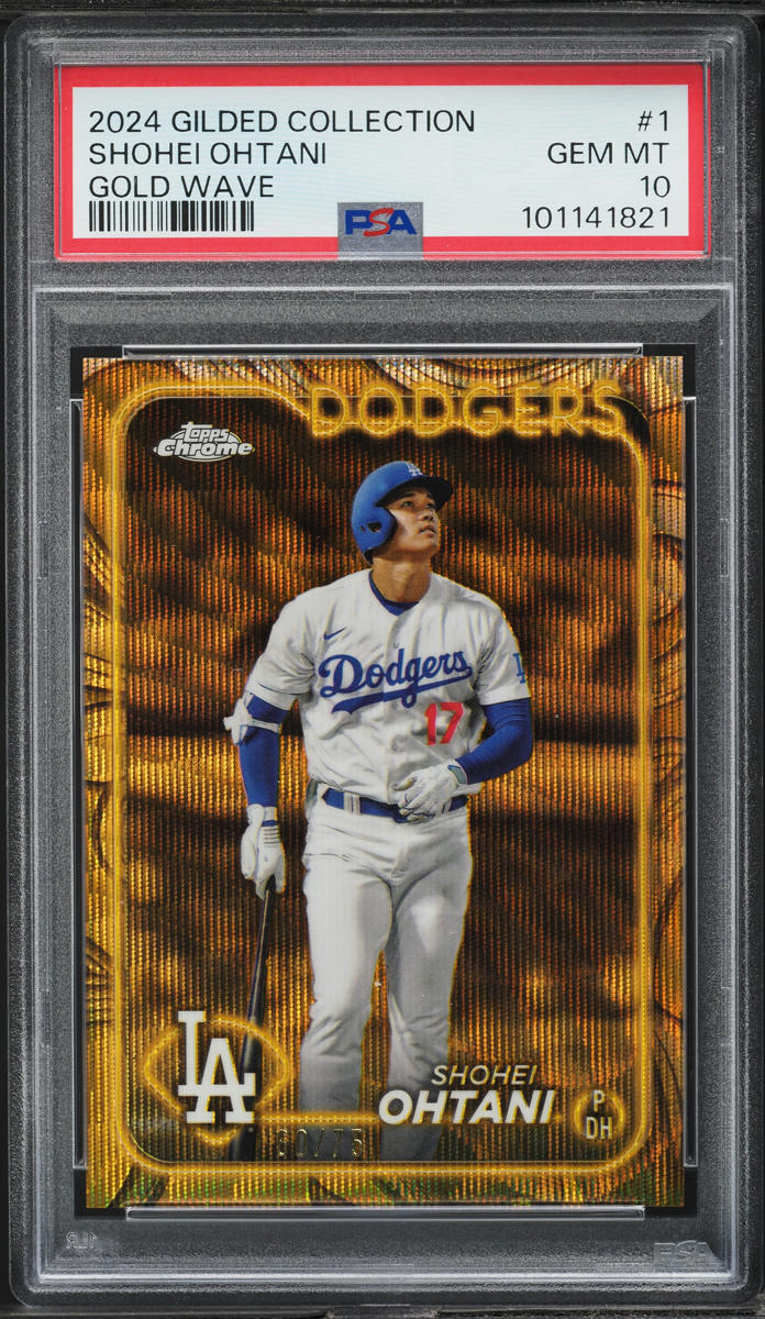 2024 Topps Chrome Gilded Collection Gold Wave Shohei Ohtani /75 #1 PSA ...