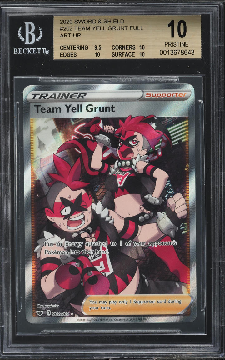 2020 Pokemon Sword & Shield Full Art Team Yell Grunt #202 BGS 10 PRISTINE on Fanatics Collect