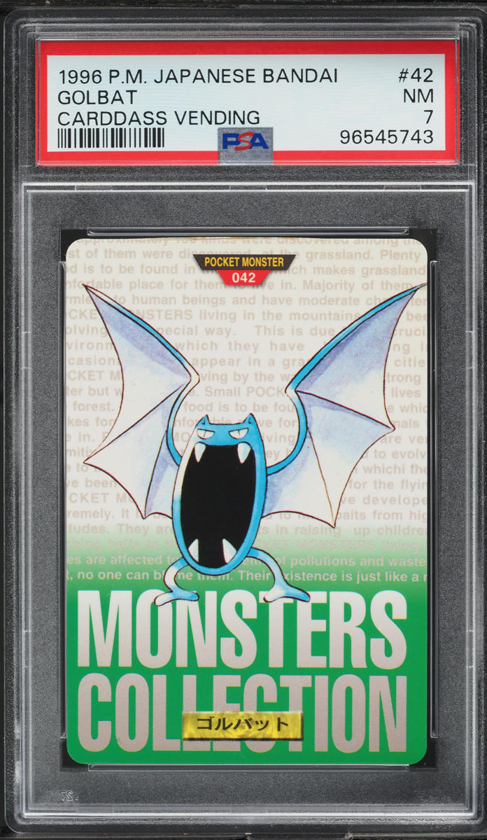 1996 Pokemon Japanese Bandai Carddass Vending Green Card Golbat #42 PSA 7 NRMT on Fanatics Collect