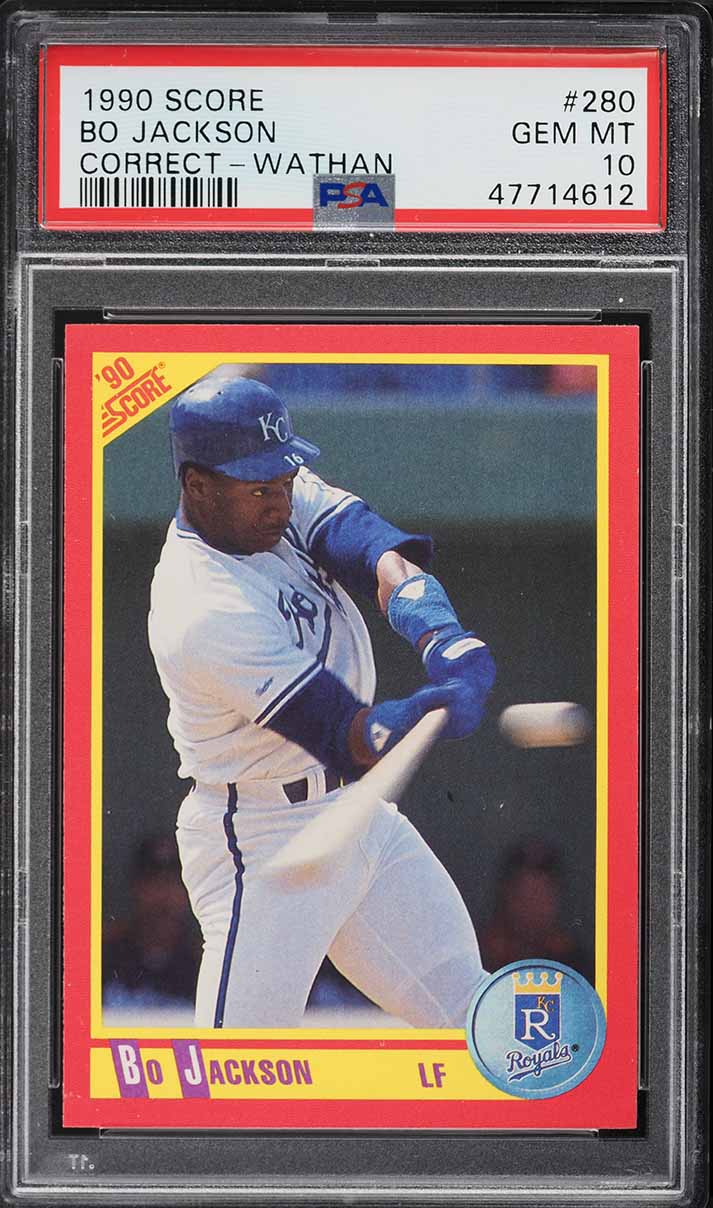 1990 Score Bo Jackson CORRECT WATHAN #280 PSA 10 GEM MINT on Fanatics ...