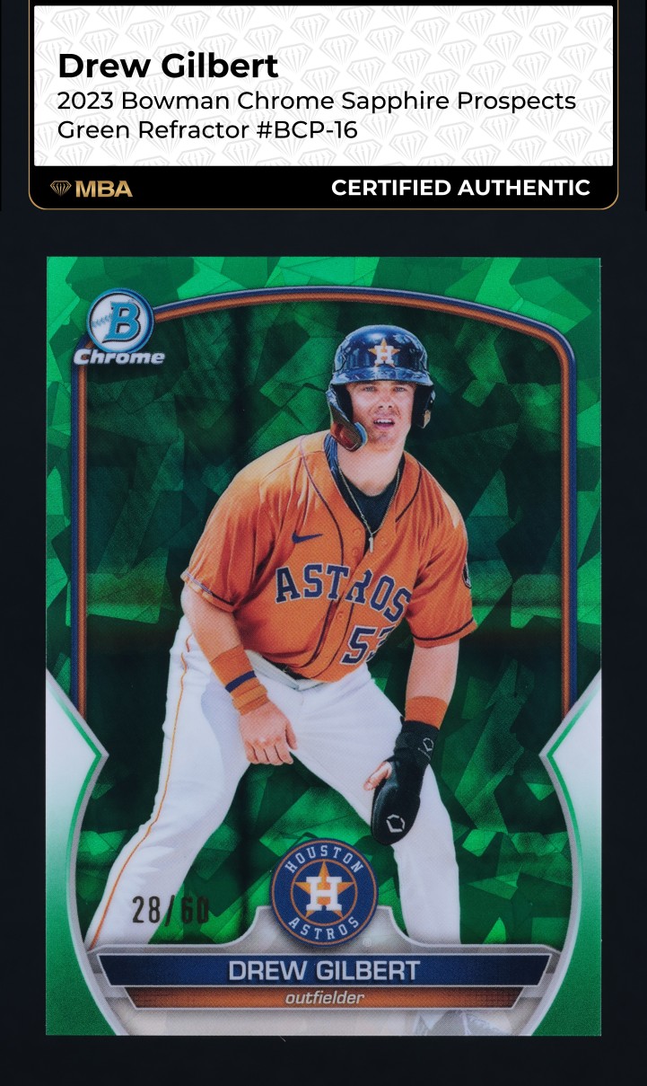 2023 Bowman Chrome Sapphire Green Refractor Drew Gilbert PROSPECT /60 ...