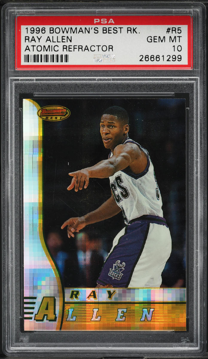 1996 Bowman's Best Atomic Refractor Ray Allen ROOKIE #R5 PSA 10 GEM ...