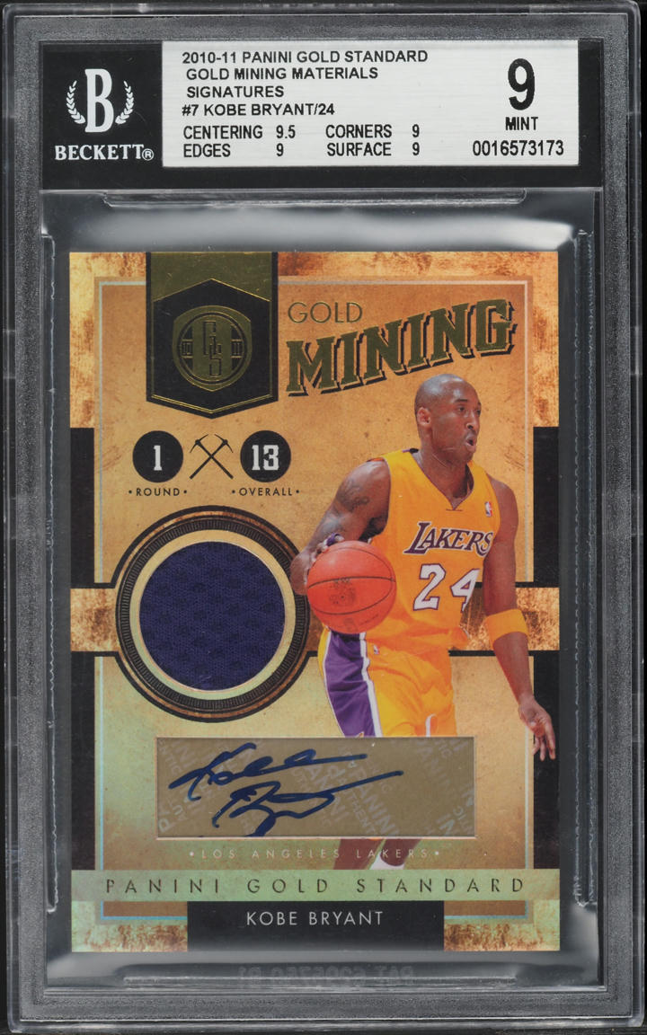 2010 Panini Gold Standard Gold Mining Kobe Bryant PATCH AUTO /24 #7 BGS ...