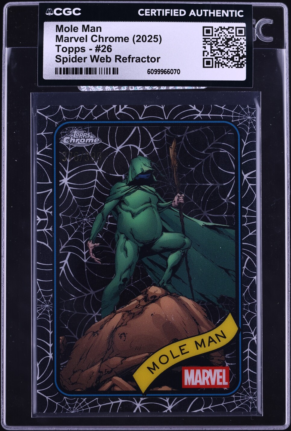 2025 Topps Chrome Marvel Spider Web Refractor Mole Man /399 #26 CGC ...