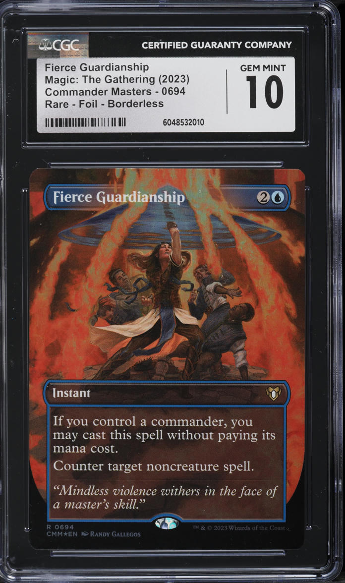 2023 MTG Commander Masters Foil Borderless Fierce Guardianship CGC 10 ...