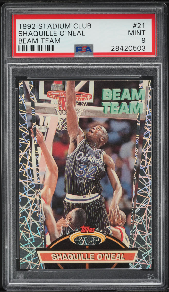 1992 Stadium Club Beam Team Shaquille O'Neal ROOKIE #21 PSA 9 MINT on ...