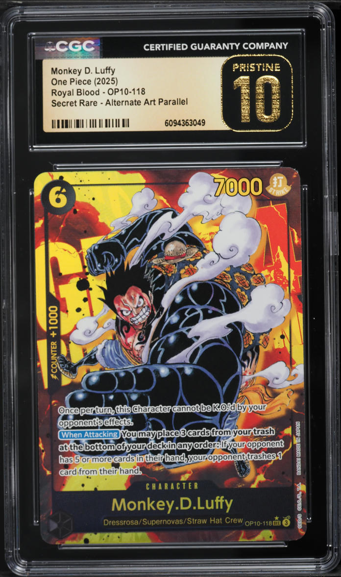 2025 One Piece Royal Blood Alt Art Parallel Monkey D. Luffy #OP10-118 ...
