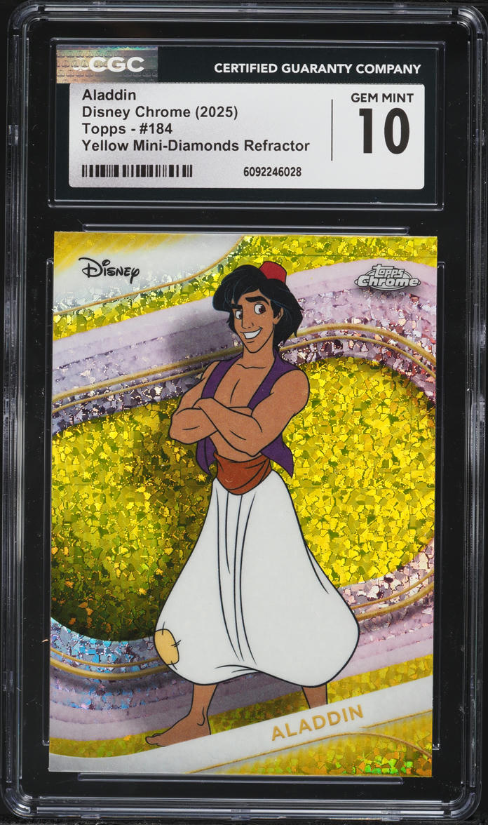 2025 Topps Chrome Disney Yellow Mini-Diamonds Refractor Aladdin #184 ...