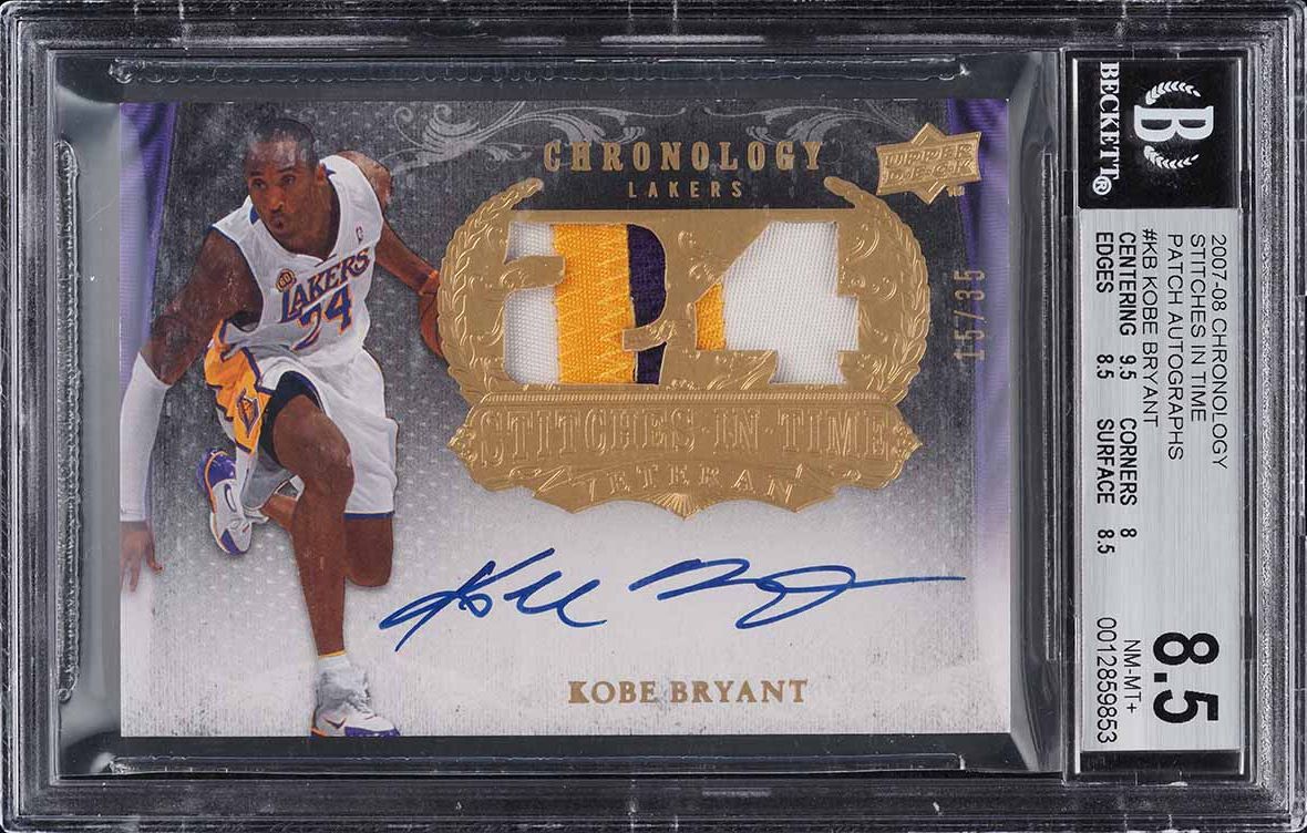 2007 Chronology Stitches in Time Kobe Bryant PATCH AUTO /35 #KB BGS 8.5 ...
