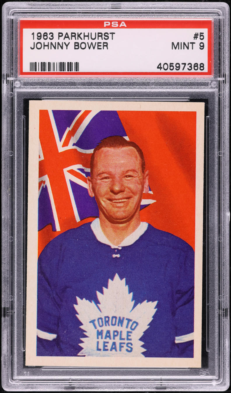 1963 Parkhurst Johnny Bower #5 PSA 9 MINT on Fanatics Collect