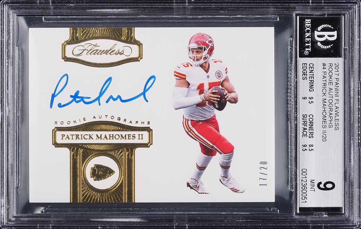 2017 Panini Flawless Patrick Mahomes II ROOKIE AUTO /20 #4 BGS 9 MINT ...