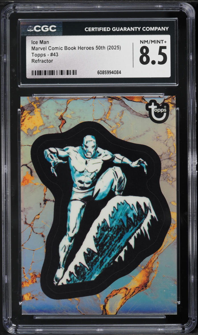2025 Topps Marvel Comic Book Heroes 50th Refractor Ice Man #43 CGC 8.5 ...