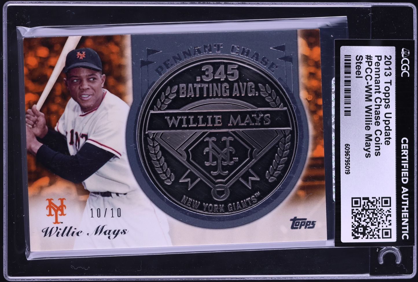2013 Topps Update Pennant Chase Coins Steel Willie Mays 10/10 #PCC-WM ...