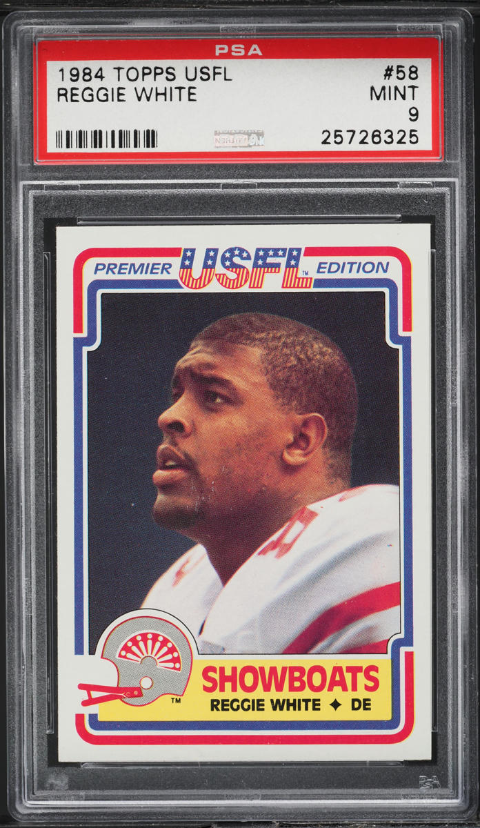 1984 Topps USFL Reggie White ROOKIE #58 PSA 9 MINT on Fanatics Collect