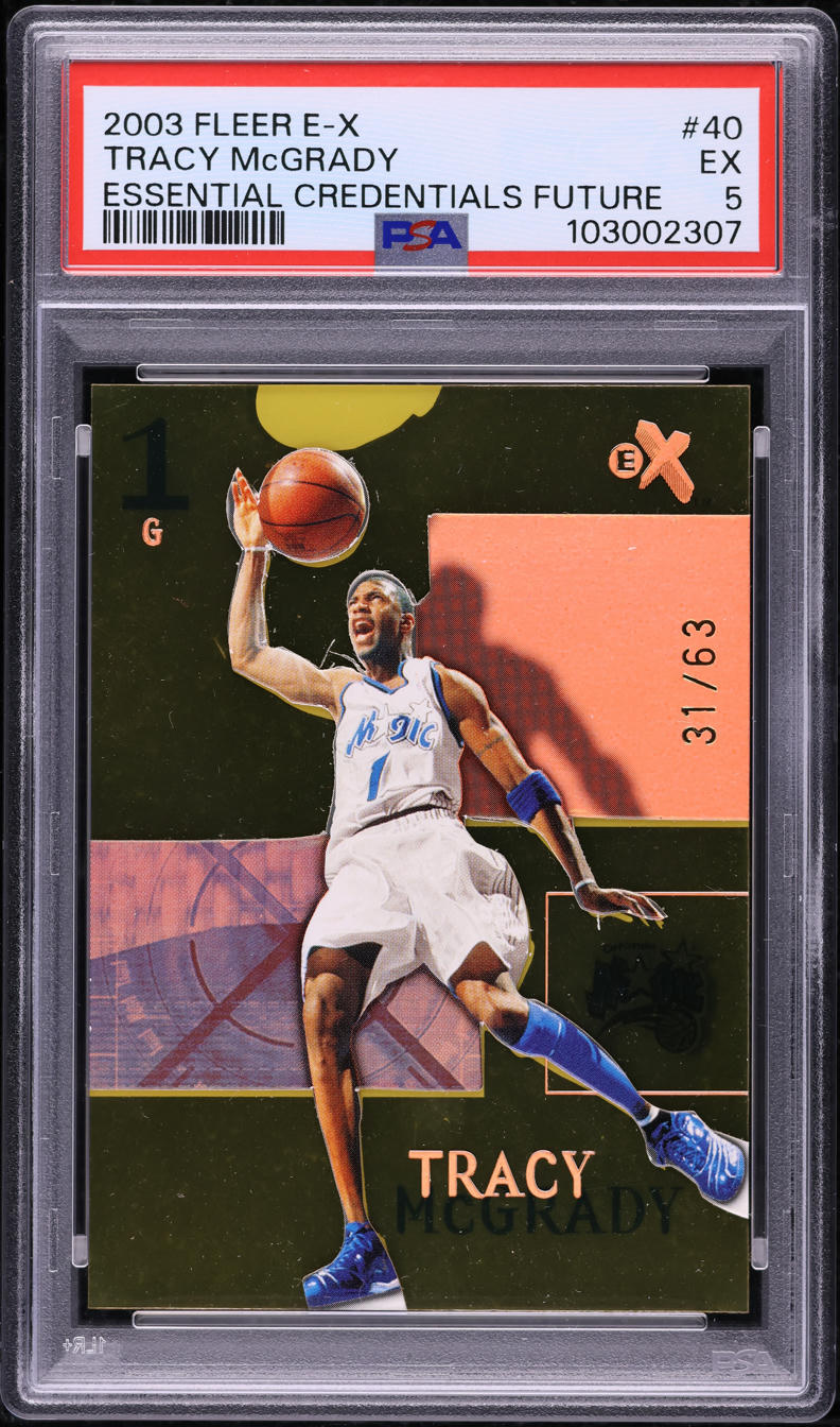 2003 Fleer E-X Essential Credentials Future Tracy McGrady /63 #40 PSA 5 ...