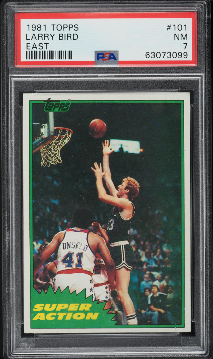 1981 Topps Basketball Larry Bird EAST #101 PSA 7 NRMT on Fanatics Collect