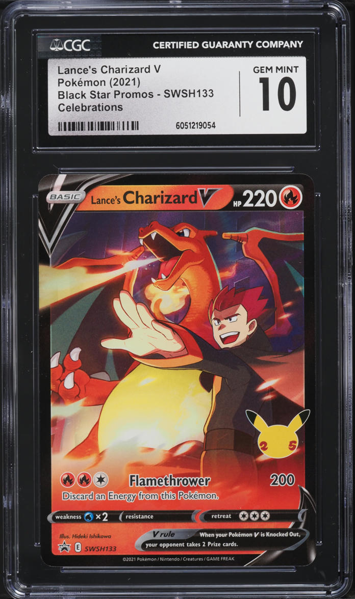 2021 Pokemon SWSH Black Star Promo Celebrations Lance's Charizard V #133 CGC 10 on Fanatics Collect