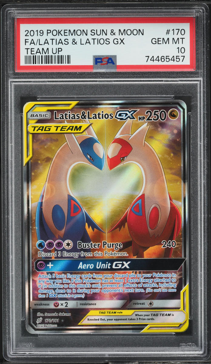 2019 Pokemon Sun & Moon Team Up Full Art Latias & Latios GX #170 PSA 10 ...