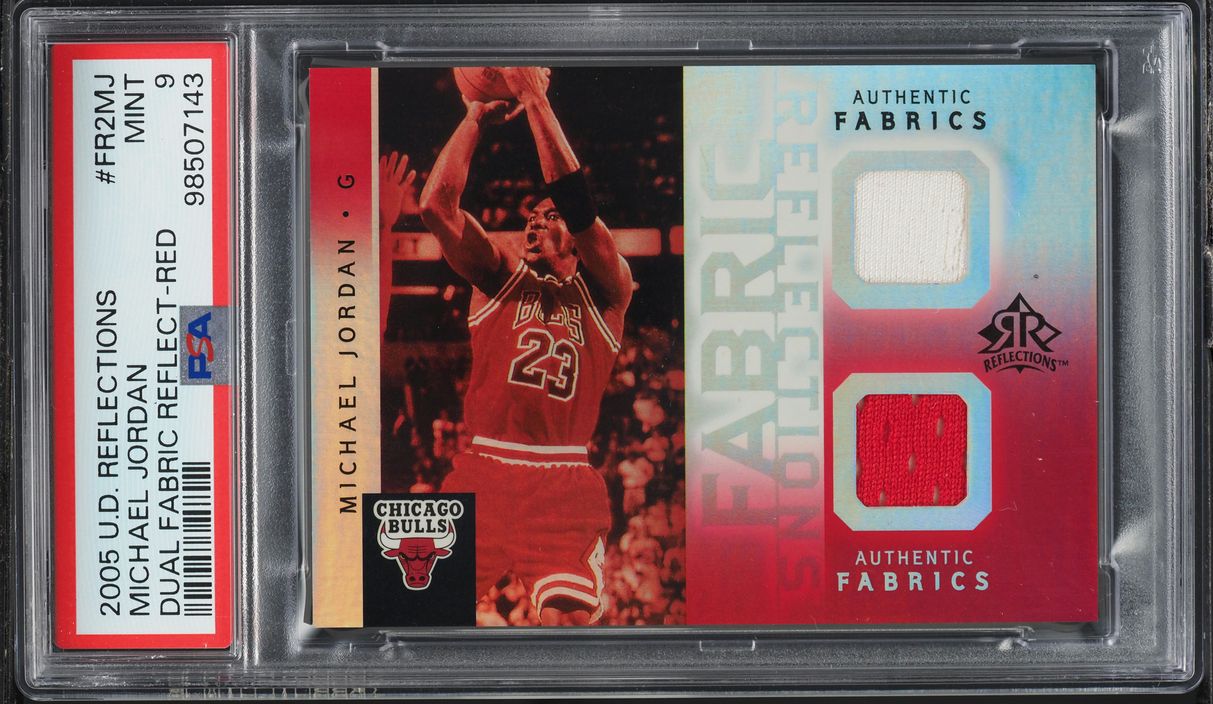 2005 UD Reflections Dual Red Michael Jordan PATCH /50 #FR2-MJ PSA 9 ...