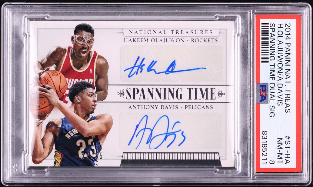 2014 National Treasures Spanning Time Dual Hakeem Olajuwon Anthony ...