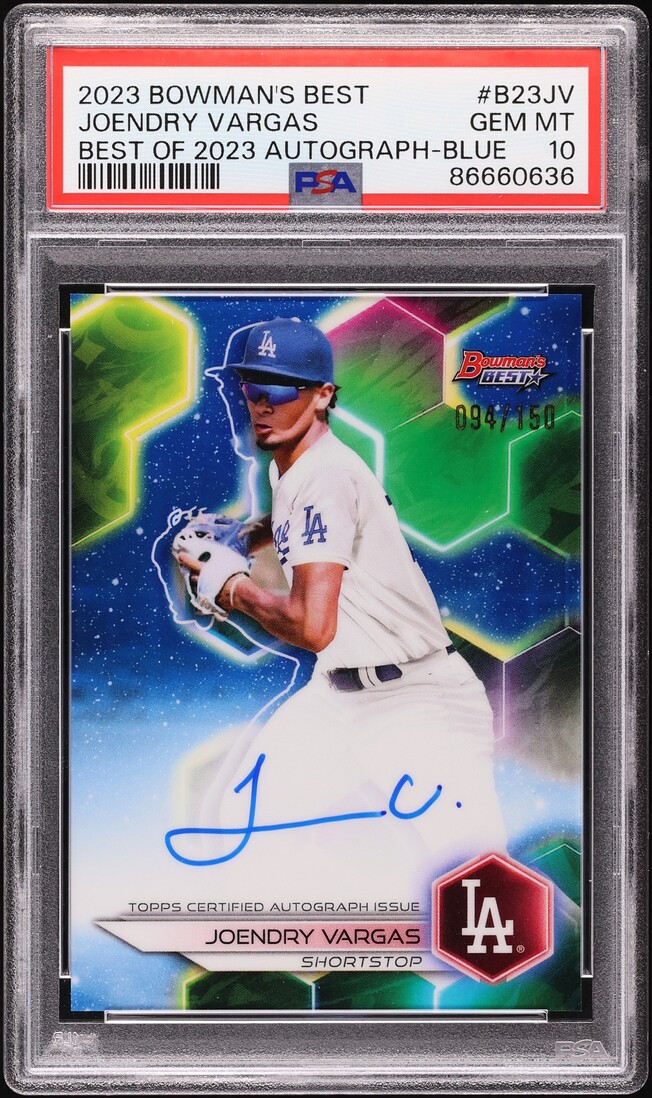 2023 Bowman's Best Of '23 Blue Refractor Joendry Vargas PROSPECT AUTO ...