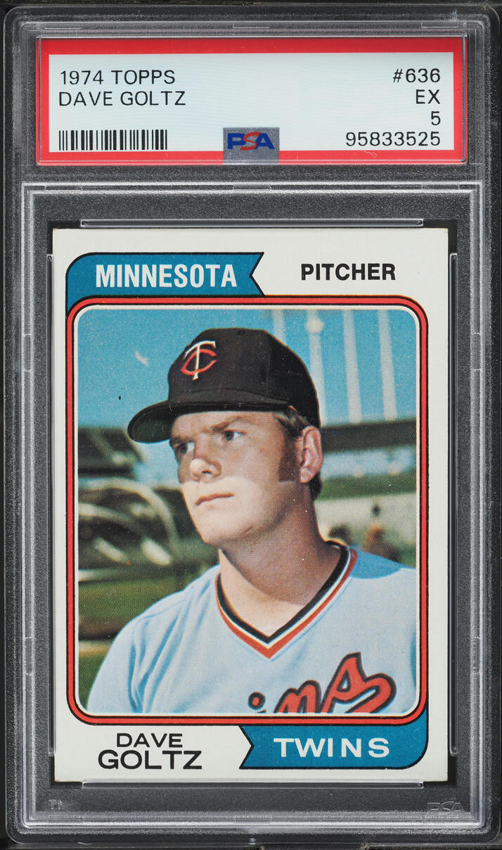 1974 Topps Dave Goltz #636 PSA 5 EX on Fanatics Collect
