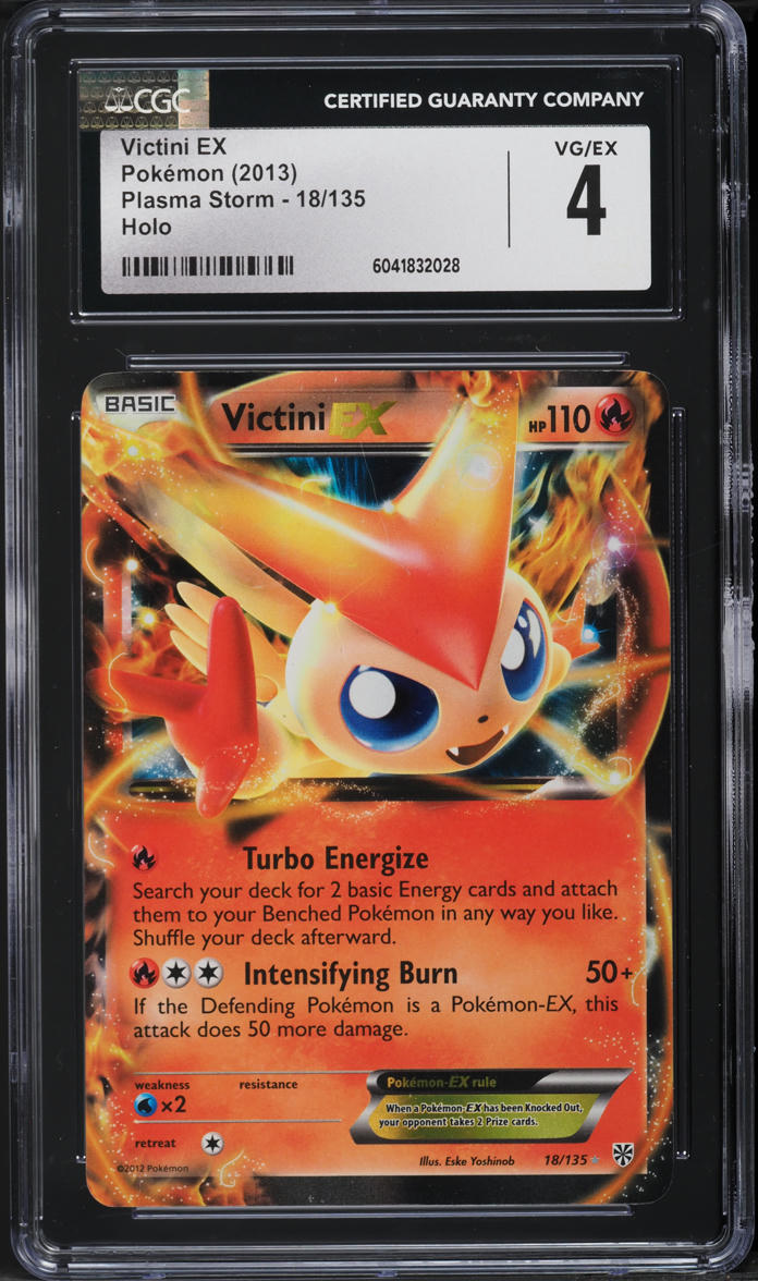 2013 Pokemon Black & White Plasma Storm Holo Victini EX #18 CGC 4 VGEX ...