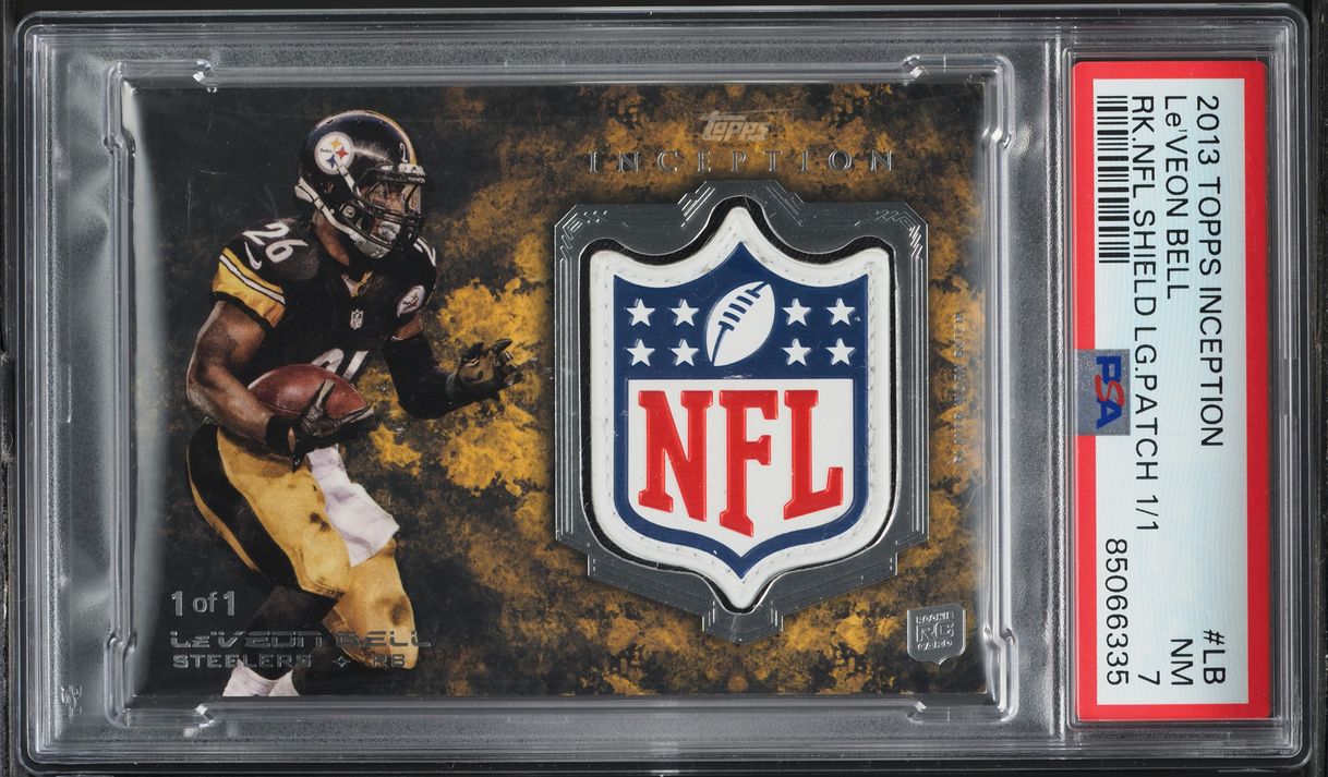 2013 Topps Inception Le'Veon Bell ROOKIE NFL SHEILD PATCH 1/1 PSA 7 ...
