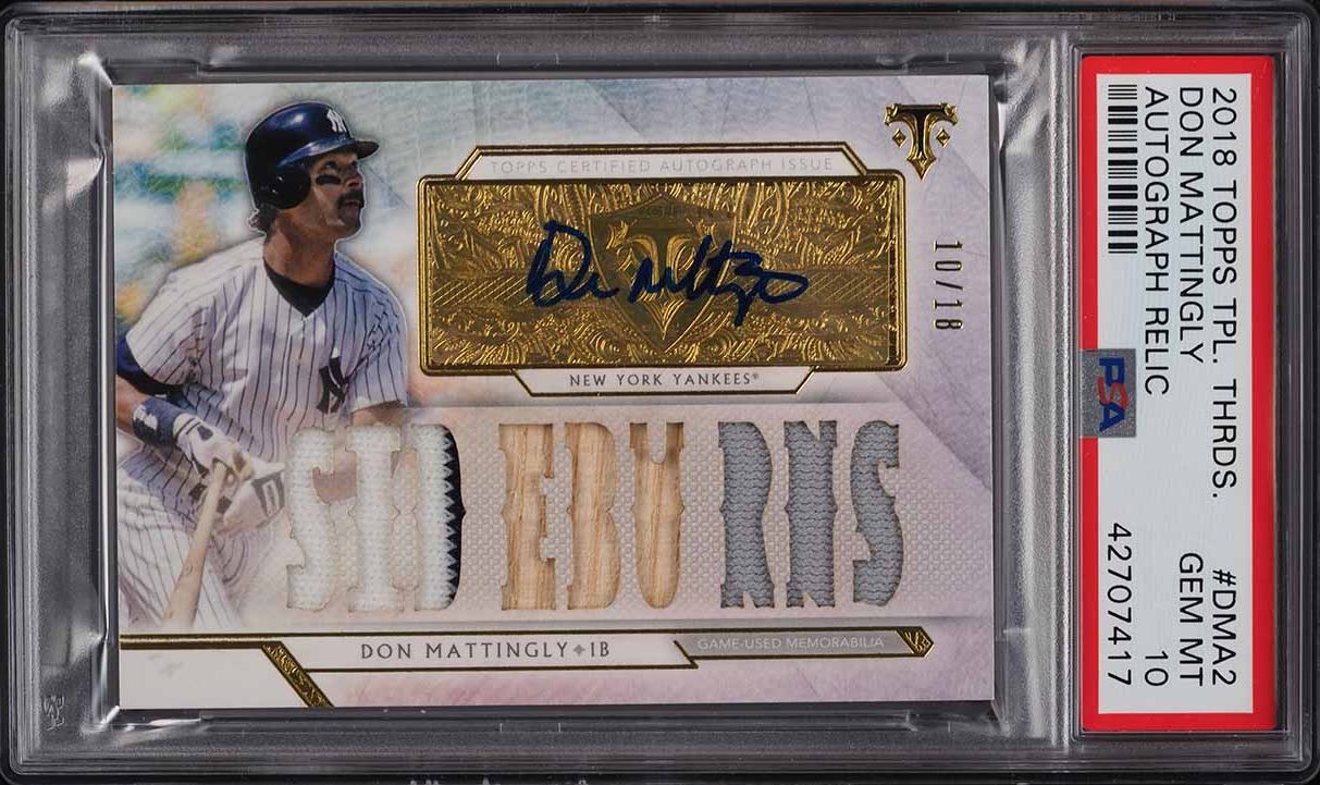 2018 Topps Triple Threads Don Mattingly BAT PATCH AUTO /18 #TTAR-DMA2 ...