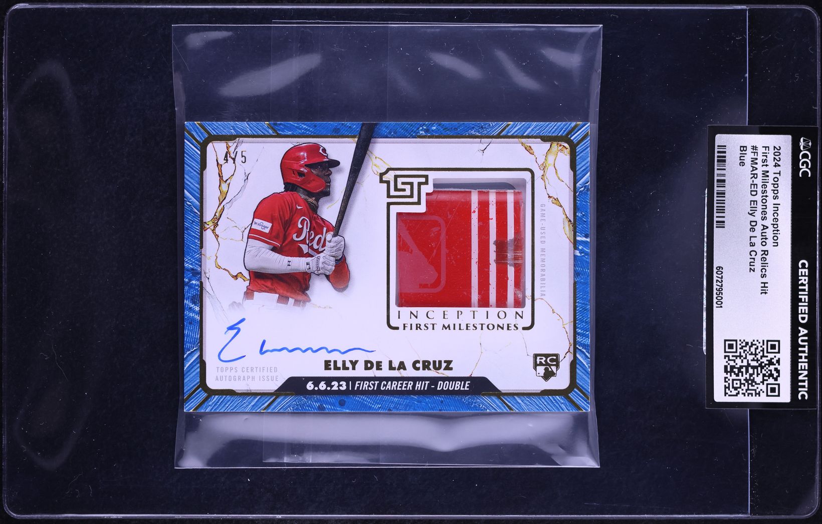 2024 Topps Inception Milestones Blue Elly De La Cruz RC PATCH AUTO /5 ...