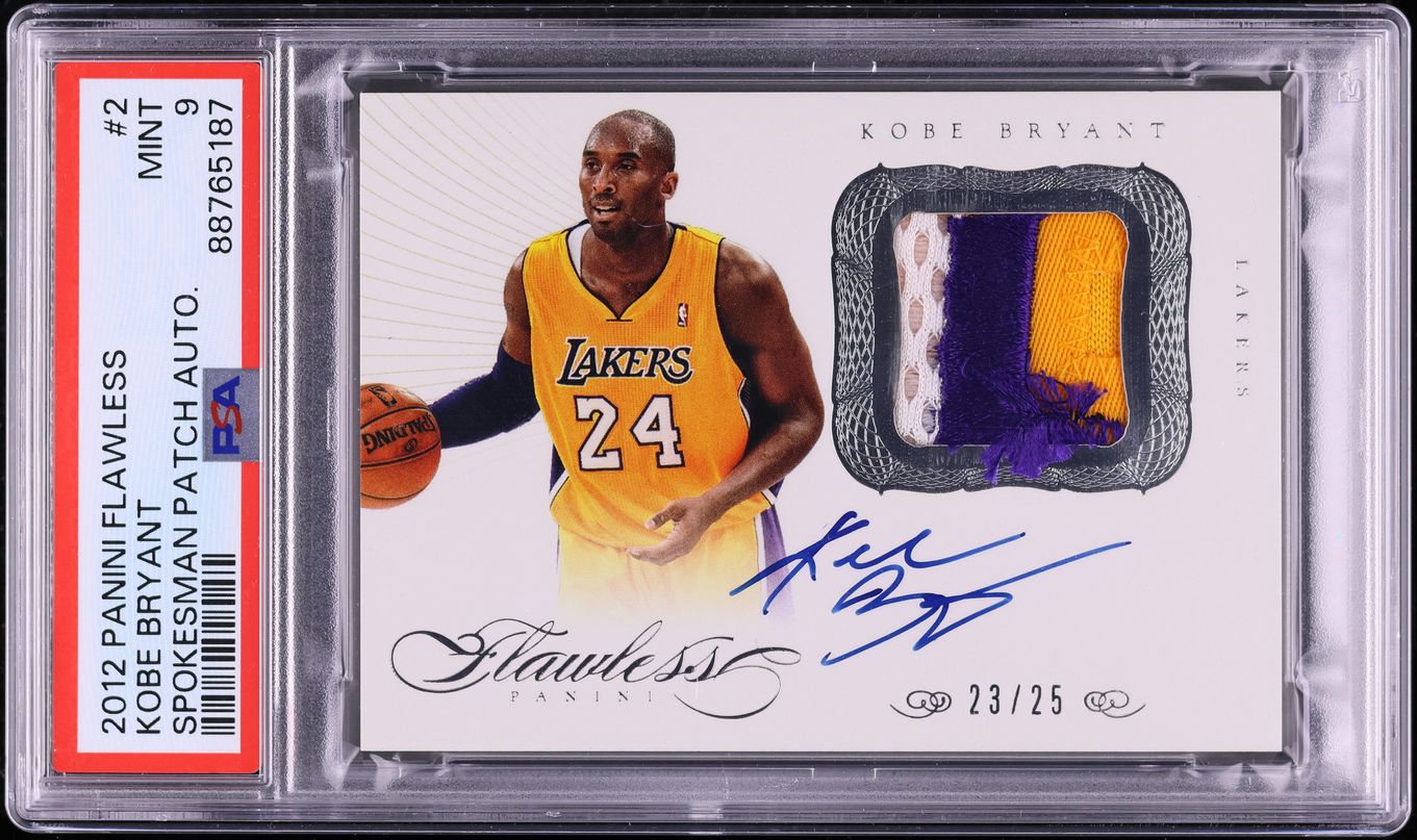 2012 Panini Flawless Spokesman Kobe Bryant PATCH AUTO /25 #2 PSA 9 MINT ...