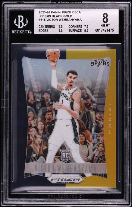 2023 Panini Prizm Deca Black Gold Victor Wembanyama ROOKIE /5 #116 BGS ...