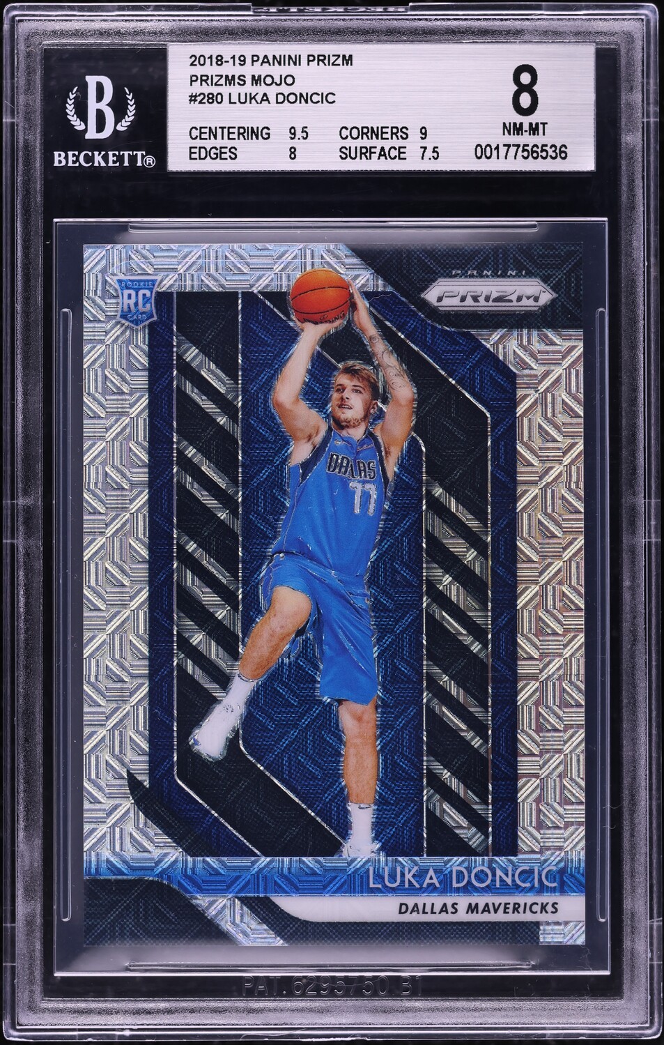 2018 Panini Prizm Mojo Luka Doncic ROOKIE /25 #280 BGS 8 NM-MT on ...