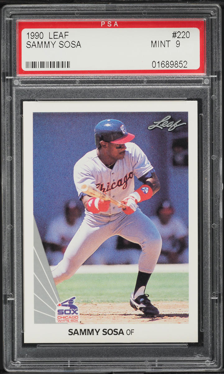 1990 Leaf Sammy Sosa ROOKIE #220 PSA 9 MINT on Fanatics Collect