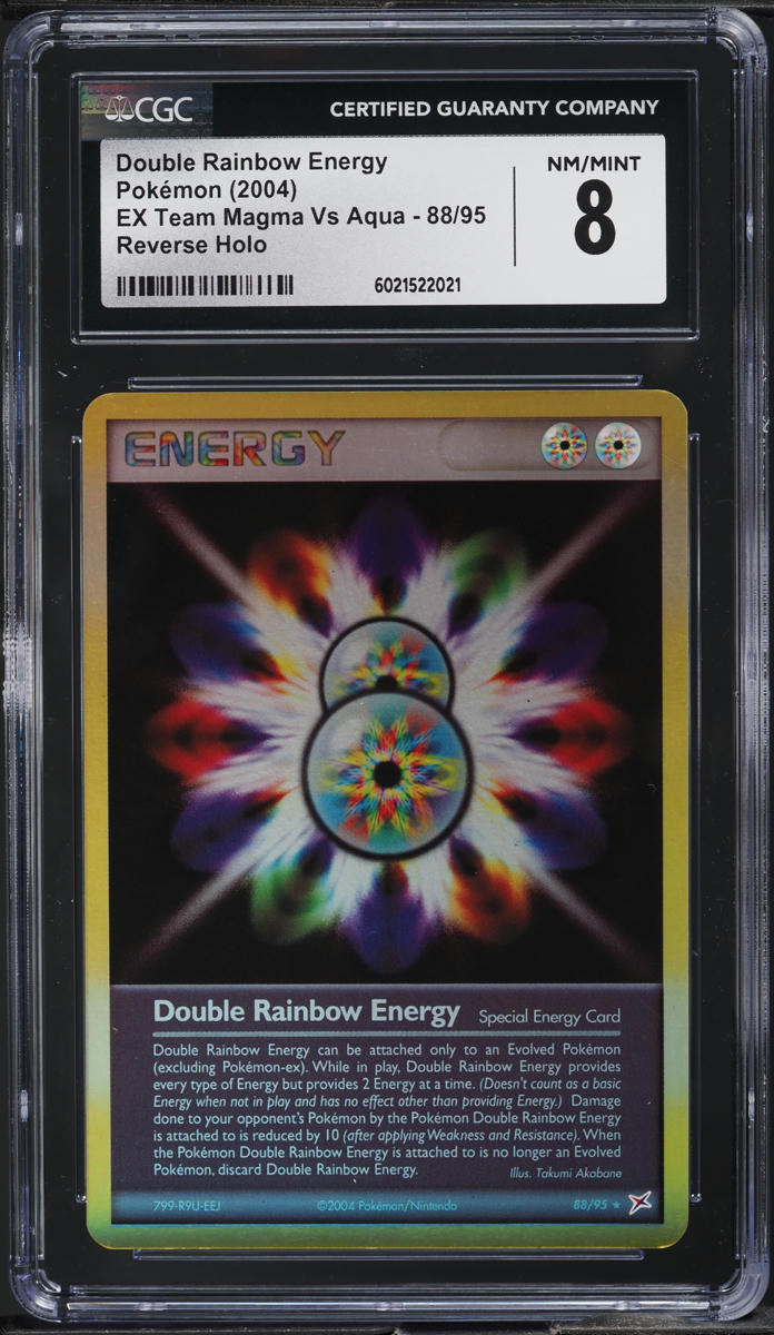 2004 Pokemon EX Team Magma Vs Aqua Reverse Holo Double Rainbow Energy ...