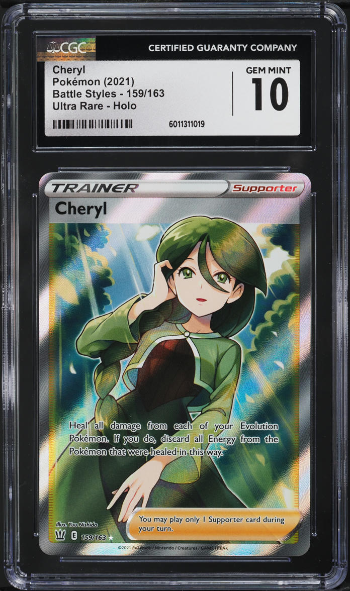 2021 Pokemon SWSH Battle Styles Ultra Rare Holo Cheryl #159 CGC 10 GEM ...
