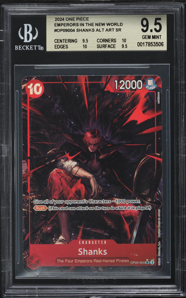 2024 One Piece Emperors In The New World Alt Art Shanks #OP09-004 BGS 9 ...