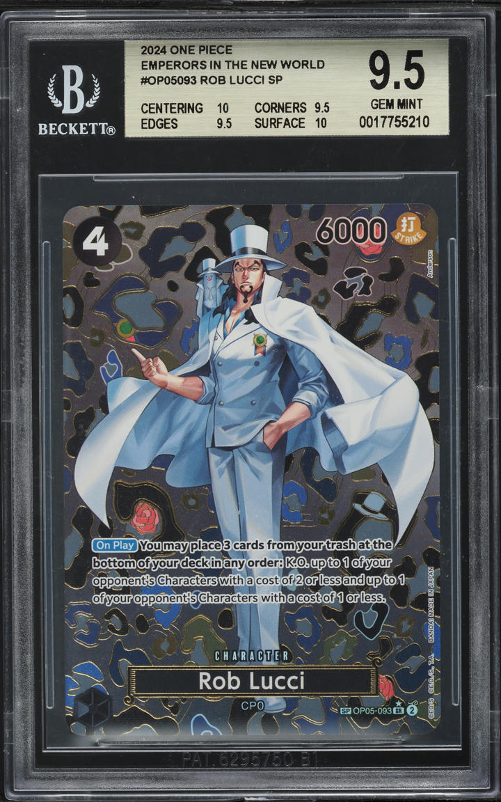 2024 One Piece Emperors In The New World Alt Art Rob Lucci #OP05-093 BGS 9.5 on Fanatics Collect