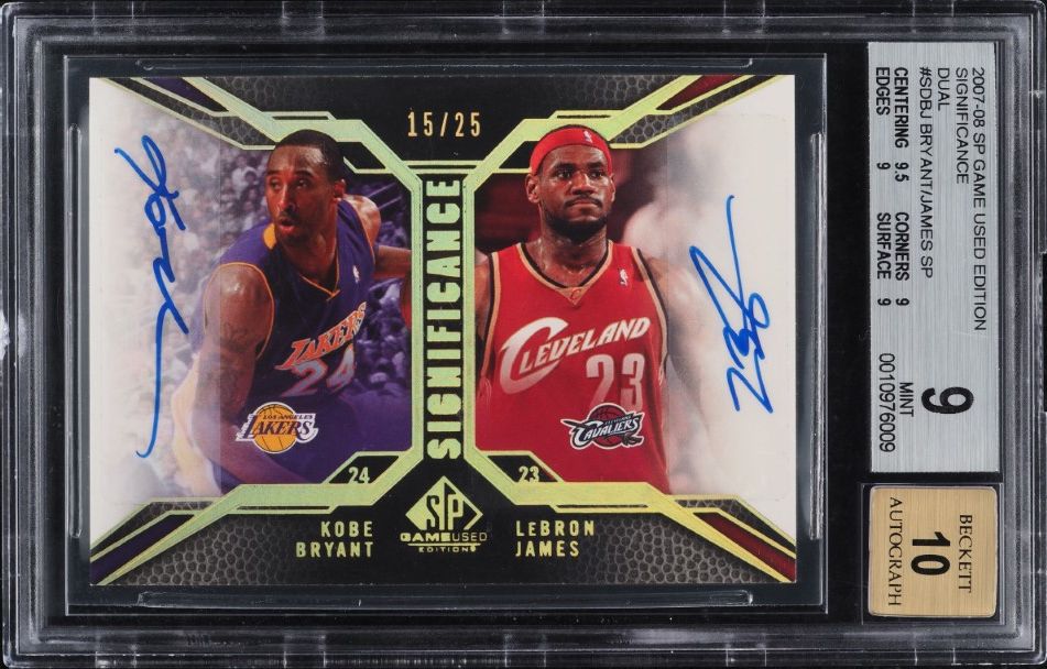 2007 SP Game Used Significance Dual Kobe Bryant & LeBron James AUTO /25 ...