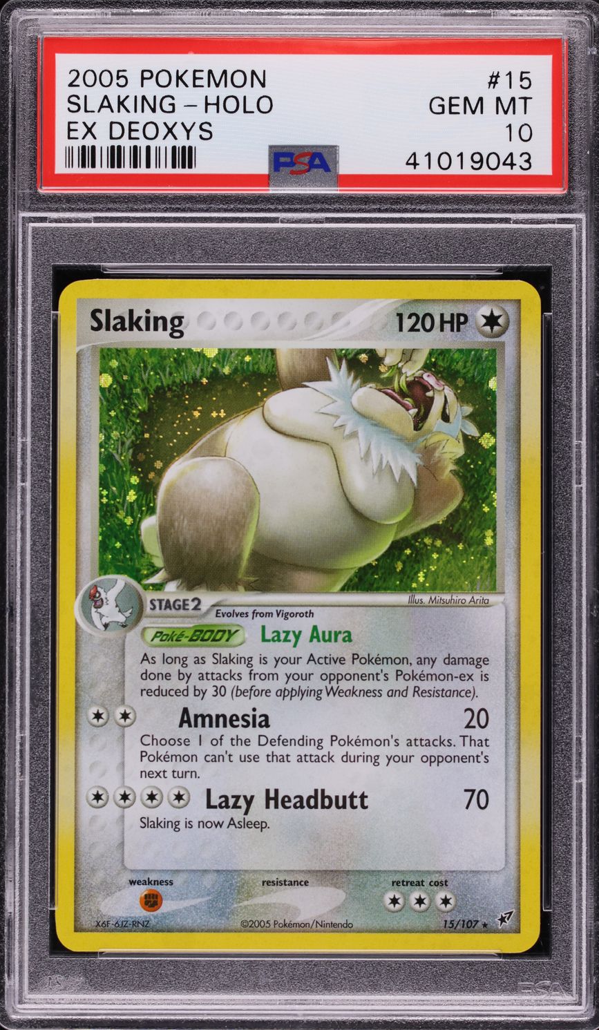 2005 Pokemon EX Deoxys Holo Slaking #15 PSA 10 GEM MINT on Fanatics Collect