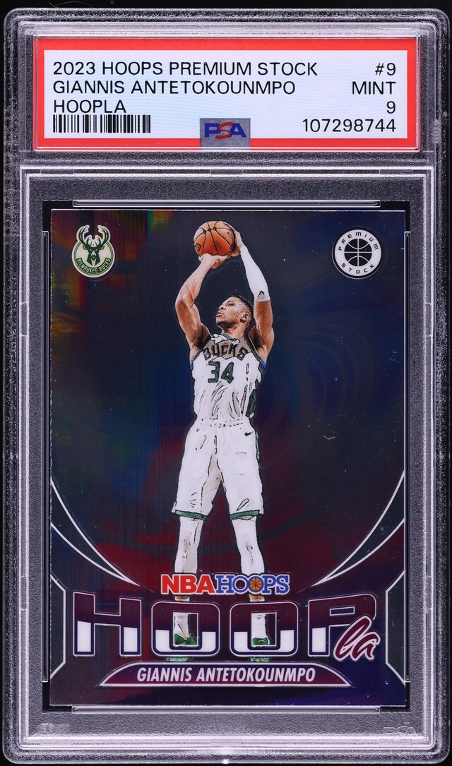 2023 Hoops Premium Stock Hoopla Giannis Antetokounmpo #9 PSA 9 MINT on ...