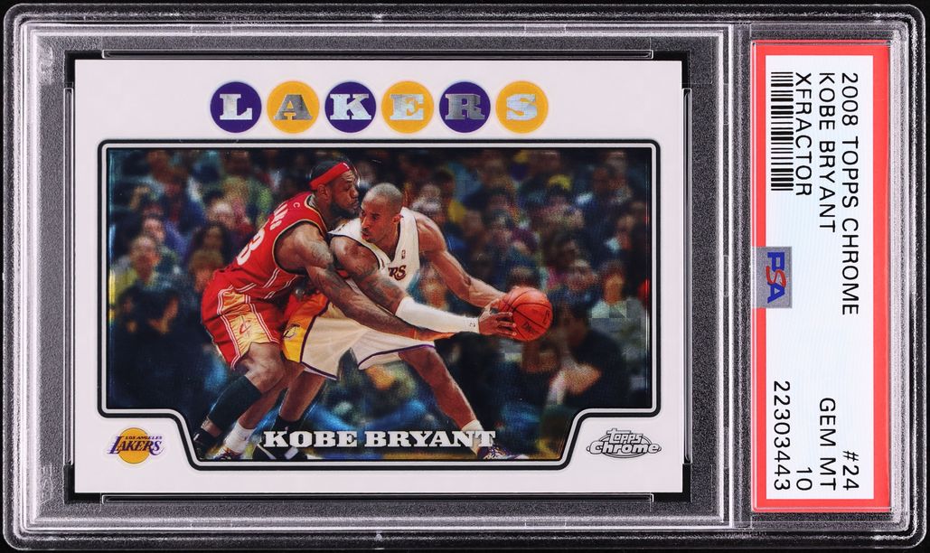 2008 Topps Chrome Xfractor Kobe Bryant w/ LeBron James /288 #24 PSA 10 ...