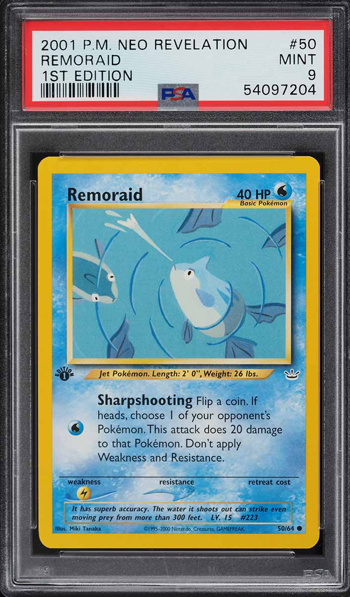 2001 Pokemon Neo Revelation 1st Edition Remoraid #50 PSA 9 MINT on Fanatics Collect