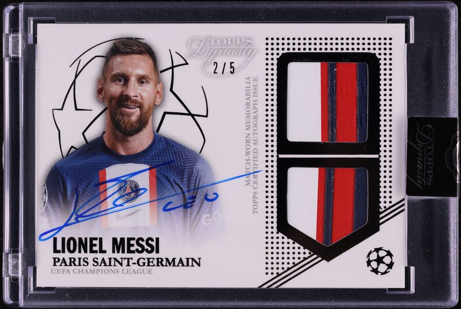 2022 Topps Dynasty Dual Lionel Messi MATCH-WORN PATCH AUTO /5 #ADR-LM ...