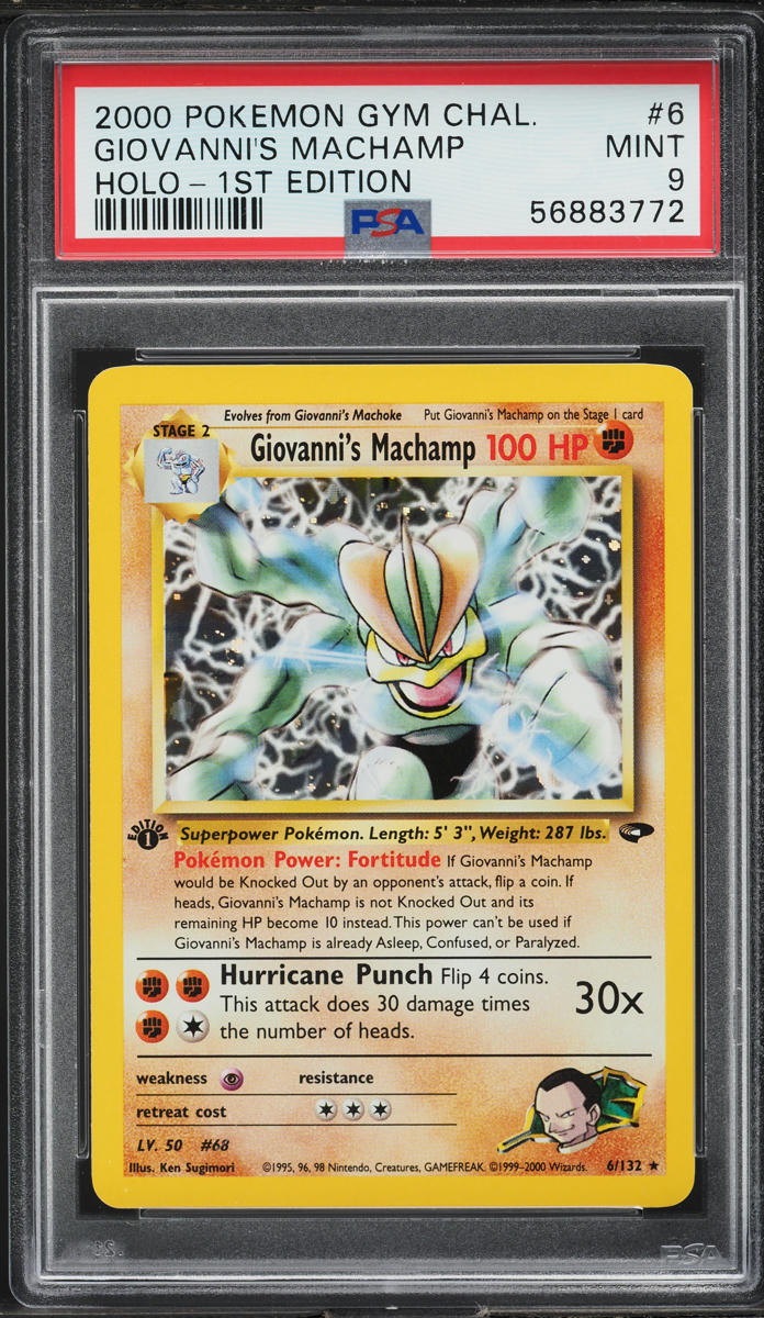 2000 Pokemon Gym Challenge 1st Edition Holo Giovanni's Machamp #6 PSA 9 ...