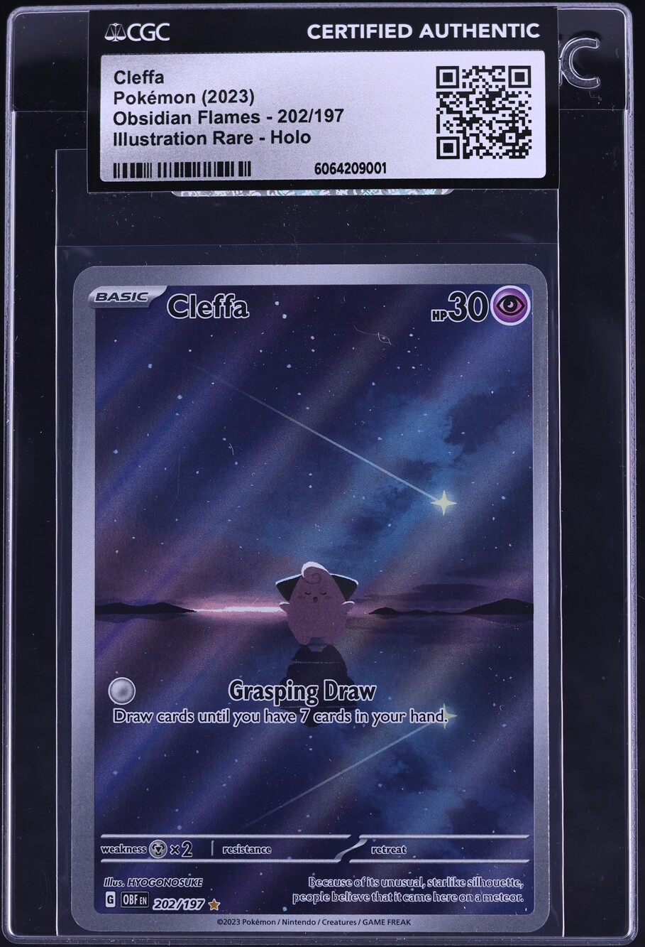 2023 Pokemon Scarlet & Violet Obsidian Flames IR Cleffa #202 CGC AUTH ...