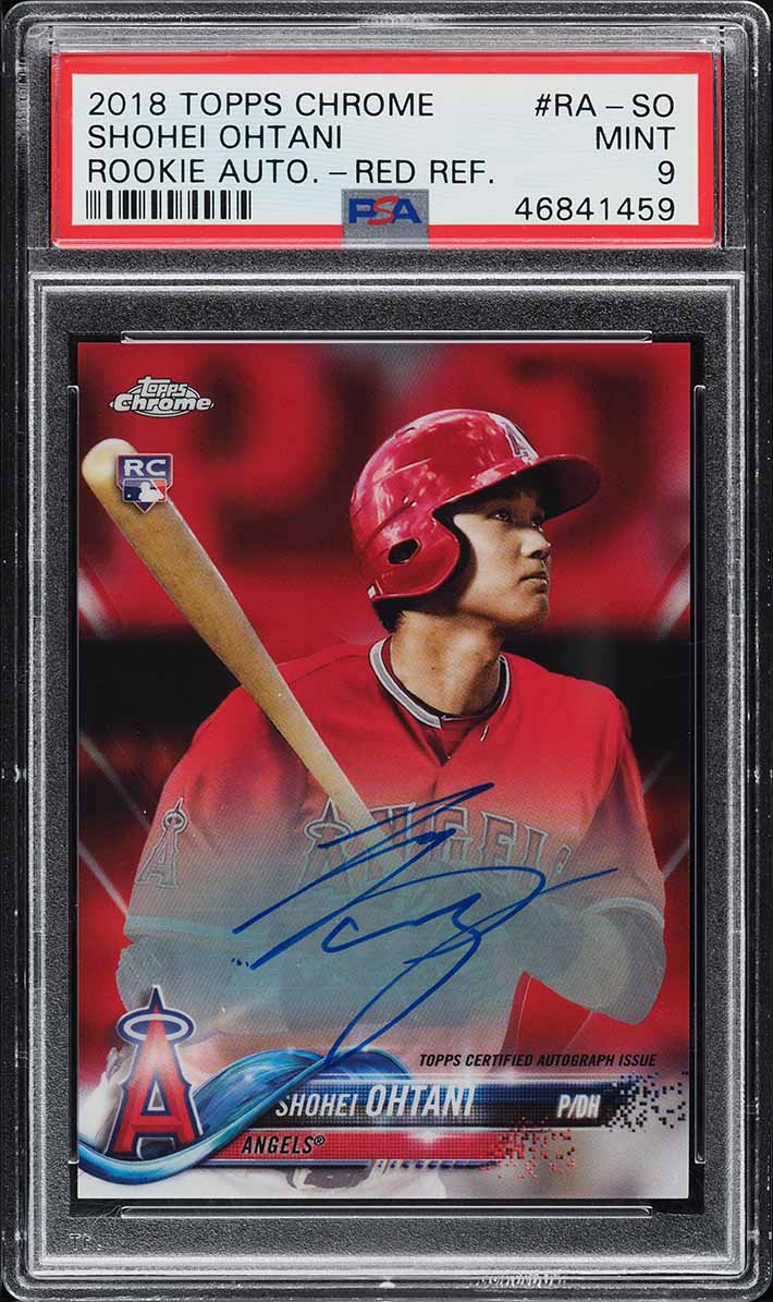 2018 Topps Chrome Red Refractor Shohei Ohtani ROOKIE AUTO /5 #RA-SP PSA ...