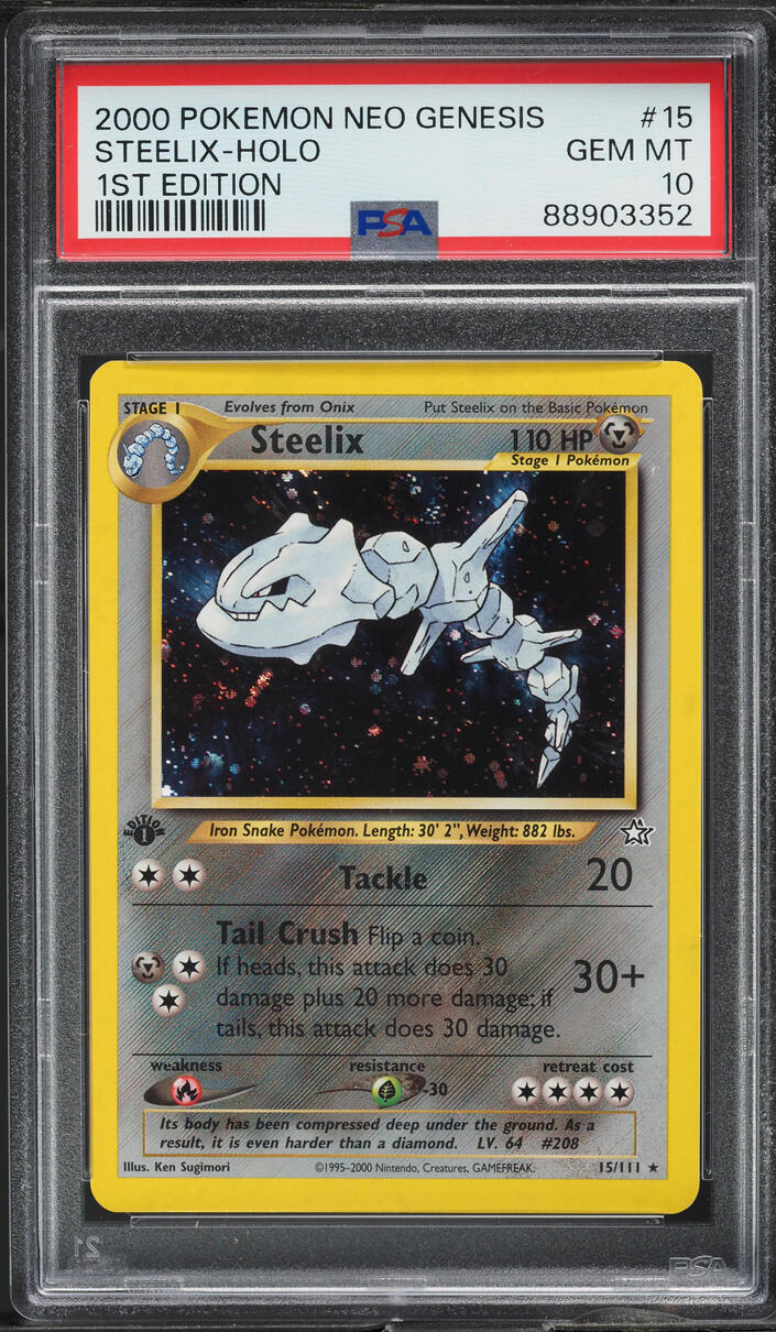 2000 Pokemon Neo Genesis 1st Edition Holo Steelix #15 PSA 10 GEM MINT on Fanatics Collect